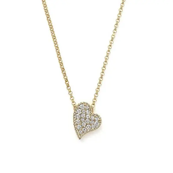 Roberto Coin Princess Diamond Heart Necklace - Yg