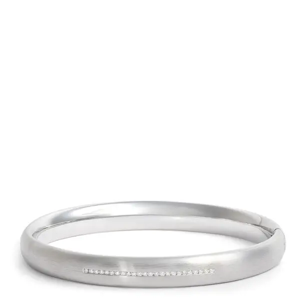 Benbridge Bangle With Channel Set Round Diamonds - Ss
