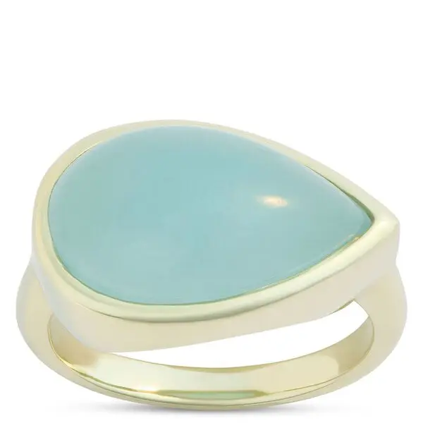 Benbridge Cabochon Ring With Aquamarine And 14k Yellow Gold - Blue