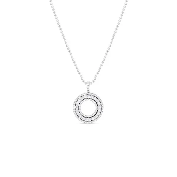 Roberto Coin 18k White Gold Siena Large Diamond Circle Necklace - Wg