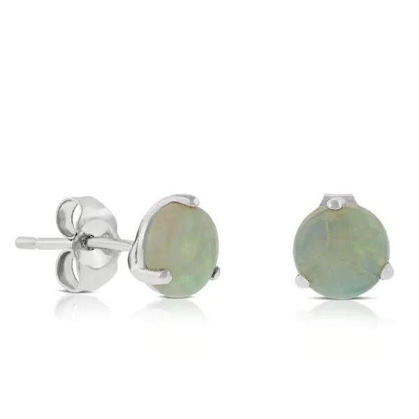 Benbridge 6mm Round Opal Stud Earrings - Multicolored
