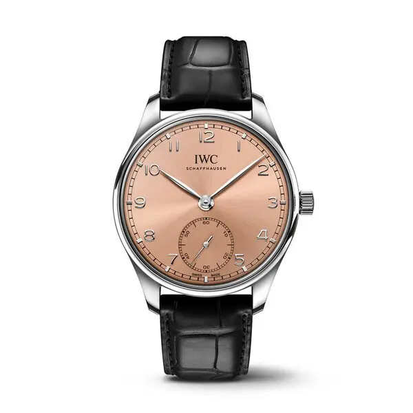 IWC SCHAFFHAUSEN Portugieser Automatic 40 Salmon Dial Watch - Stainless Steel