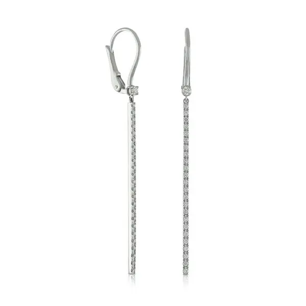 Benbridge Bar Dangle Diamond Earrings - Wg