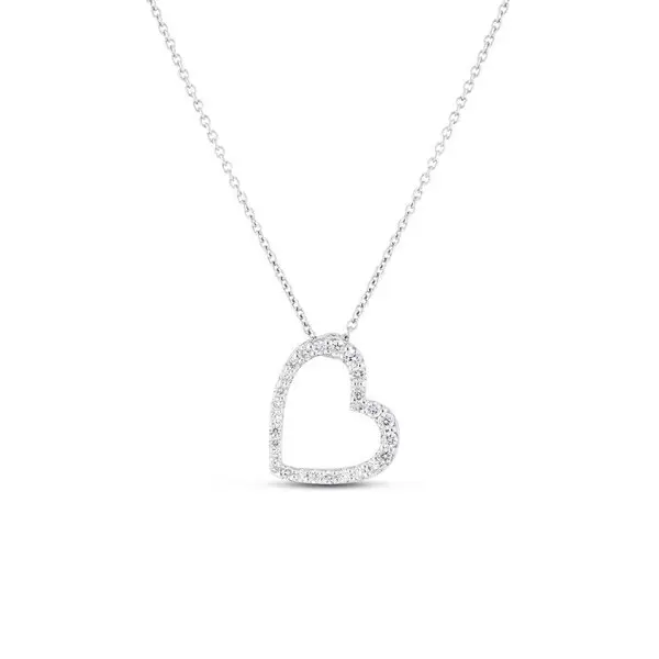 Roberto Coin Tiny Treasures Diamond Heart Necklace - Wg