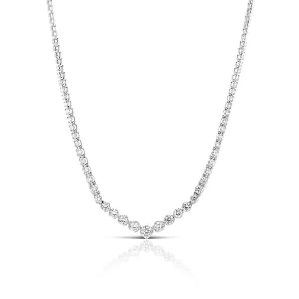 Benbridge 14k White Gold Graduated Diamond Riviera Necklace - Wg