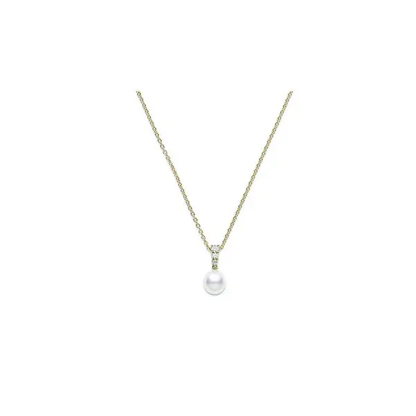 Mikimoto Akoya Cultured Pearl And Diamond Pendant - White