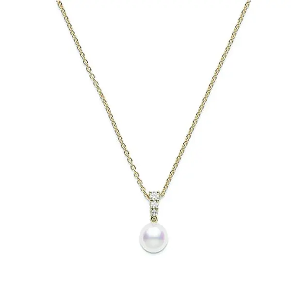 Mikimoto Akoya Cultured Pearl And Diamond Pendant - White