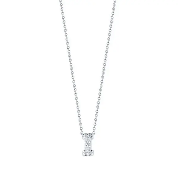 Roberto Coin 18k White Gold Diamond "i" Necklace - Wg