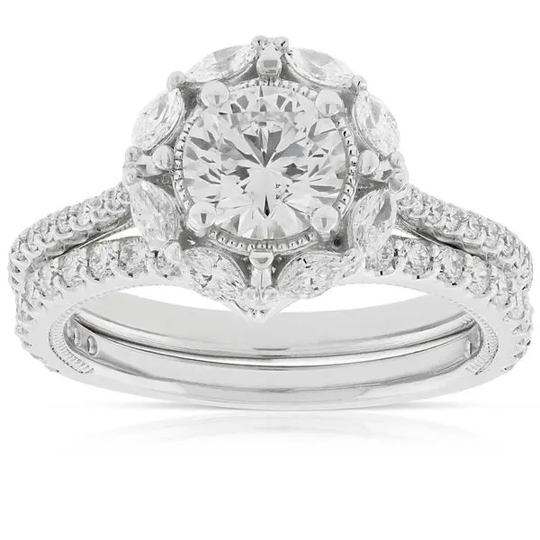 SIGNATURE Ben Bridge 18k White Gold Diamond Bridal Set - Wg