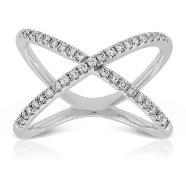 Benbridge Diamond Crossover Ring - Wg