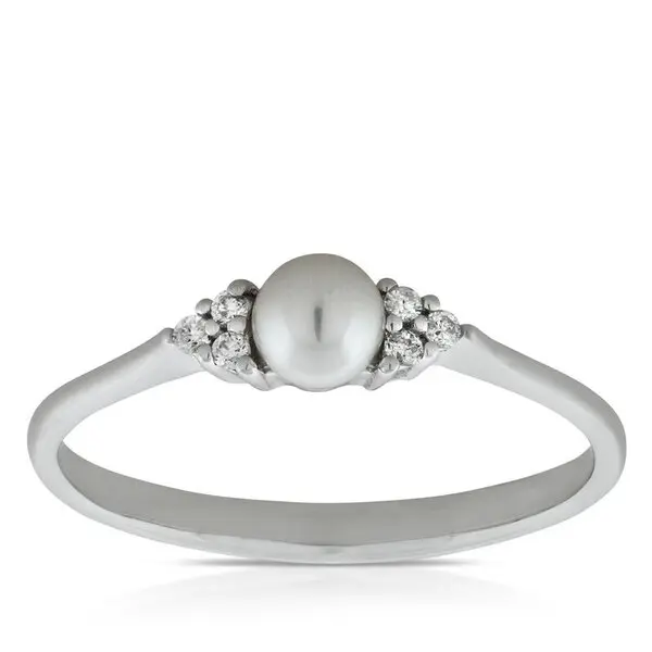 Benbridge Cultured Pearl & Diamond Ring - White