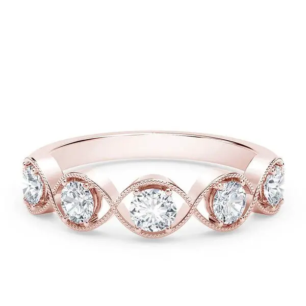 DE BEERS FOREVERMARK 18k Rose Gold 5-stone Diamond Ring - Rg
