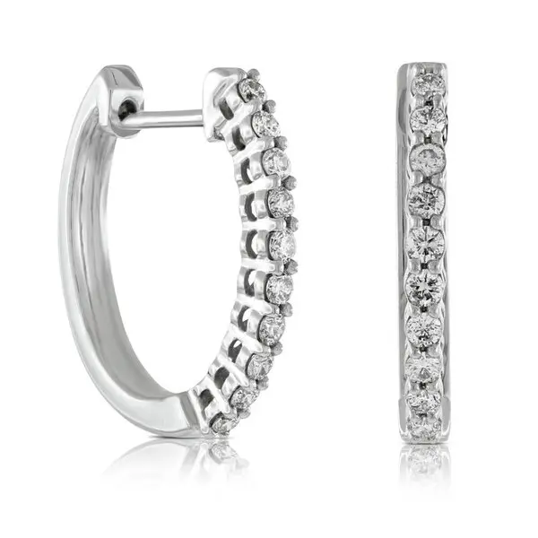 Benbridge 14k Diamond Hoop Earrings - Wg