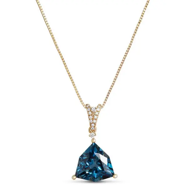 Benbridge Trillion Cut Topaz Pendant Necklace - Blue