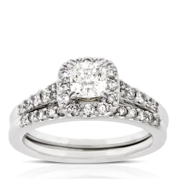Benbridge Diamond Halo Bridal Set - Wg