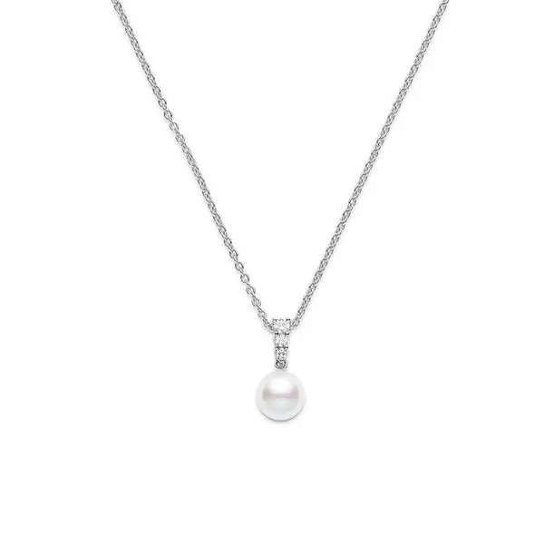 Mikimoto Morning Dew Akoya Pearl And Diamond Necklace - White