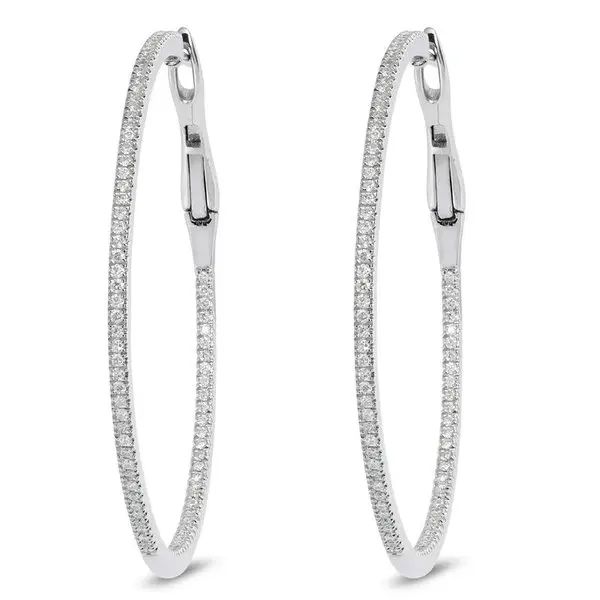 Benbridge 43mm Diamond Hoop Earrings - Wg