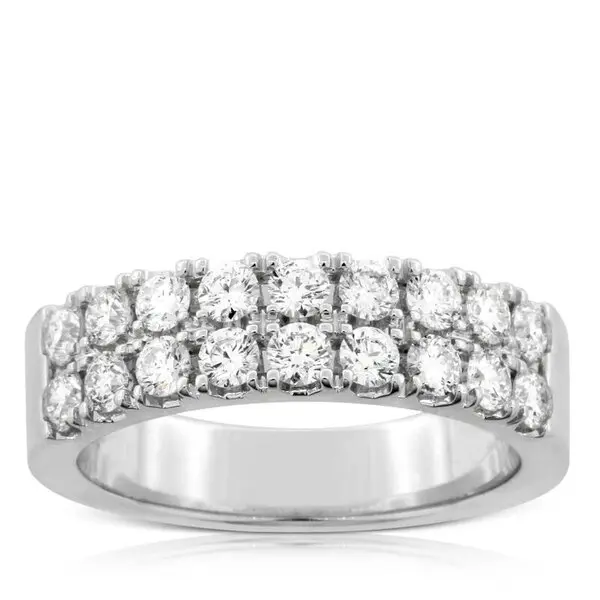 Benbridge Two Row Diamond Band Ring - Wg