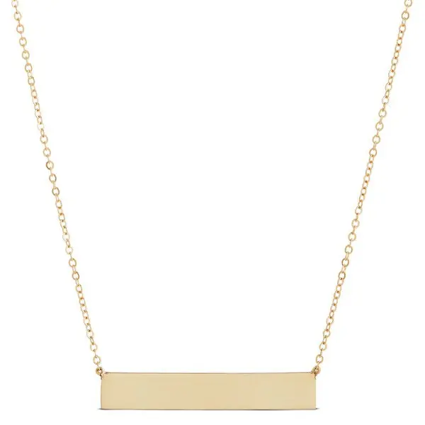 Benbridge Engravable 14k Yellow Gold Bar Necklace - Yg