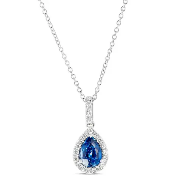 Benbridge Pear-shaped Sapphire And Diamond Pendant Necklace - Blue