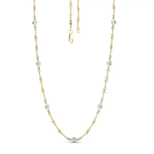 Roberto Coin 18k Gold Diamond Station Necklace - Tt