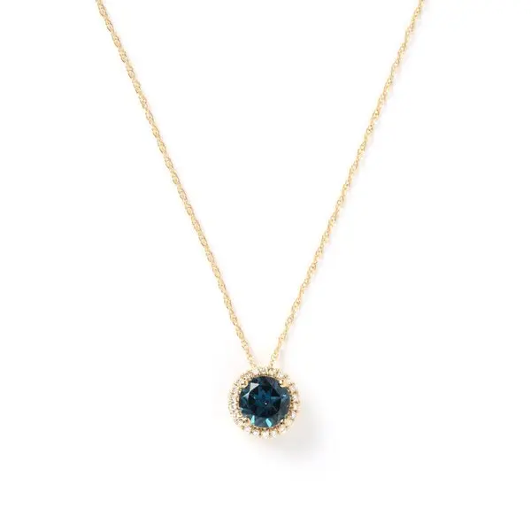 Benbridge Round Topaz And Diamond Pendant - Blue