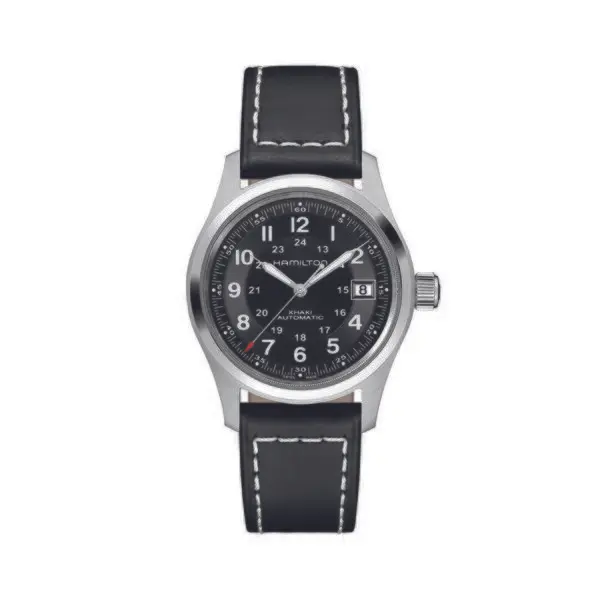 Hamilton Khaki Field Black Dial Watch 38mm - Stainless Steel