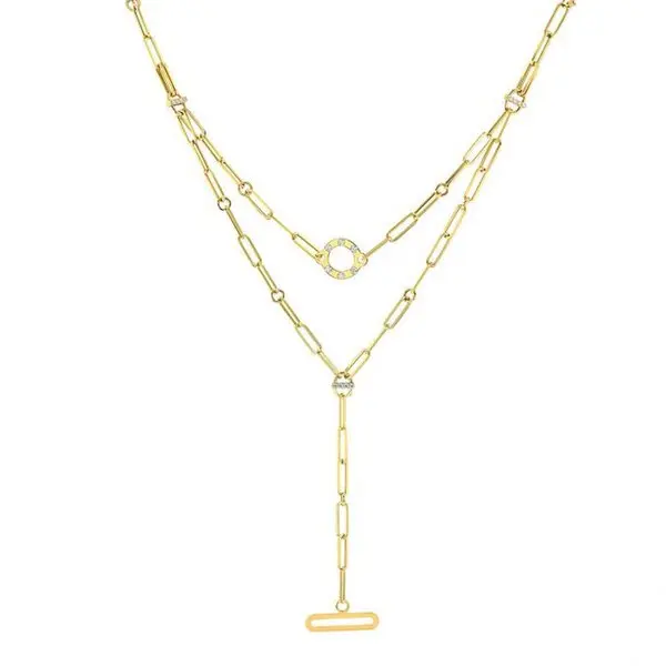 Roberto Coin Venetian Princess Layered Diamond Necklace - Yg