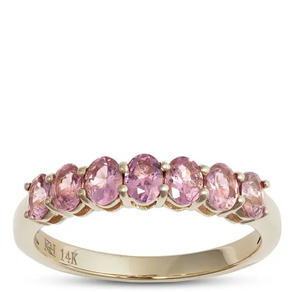 Benbridge Seven Oval Tourmaline Ring In 14k Yellow Gold - Pink