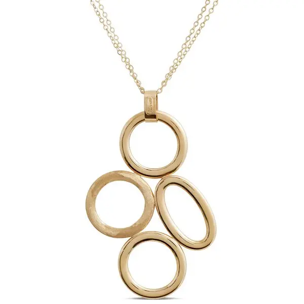 TOSCANO 14k Yellow Gold Open Ring Pendant Necklace - Yg