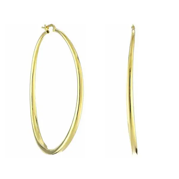 Roberto Coin Xl Graduated Curved Hoop Earrings - Yg