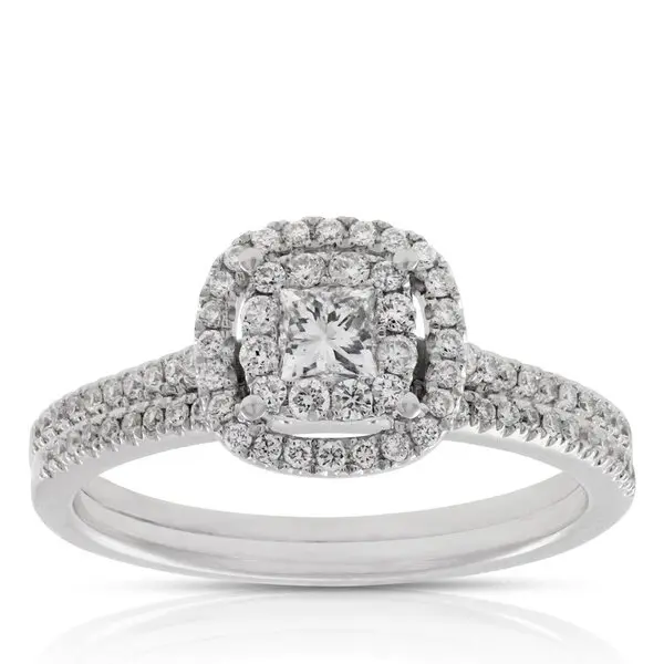 Benbridge Double Halo Diamond Bridal Set - Wg