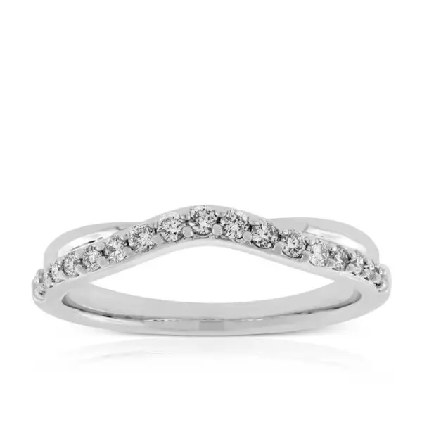 Benbridge Diamond Contour Band In 14k White Gold - Wg