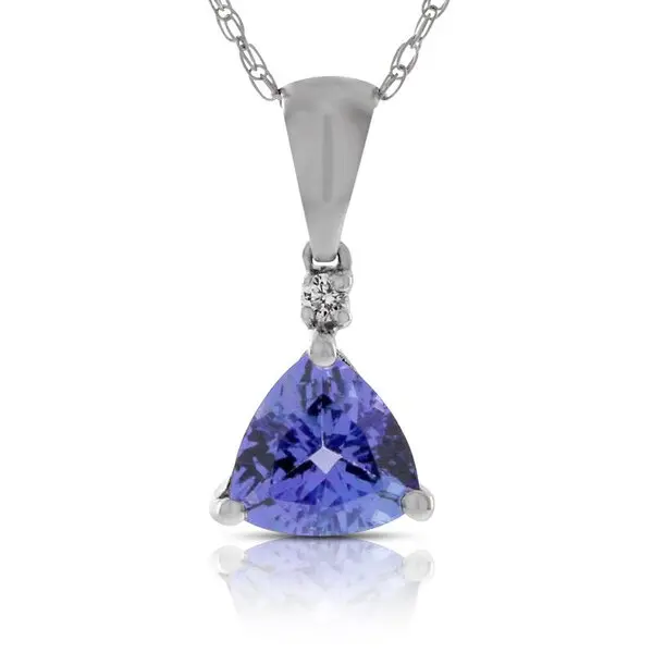 Benbridge 14k White Gold Tanzanite And Diamond Pendant Necklace - Blue
