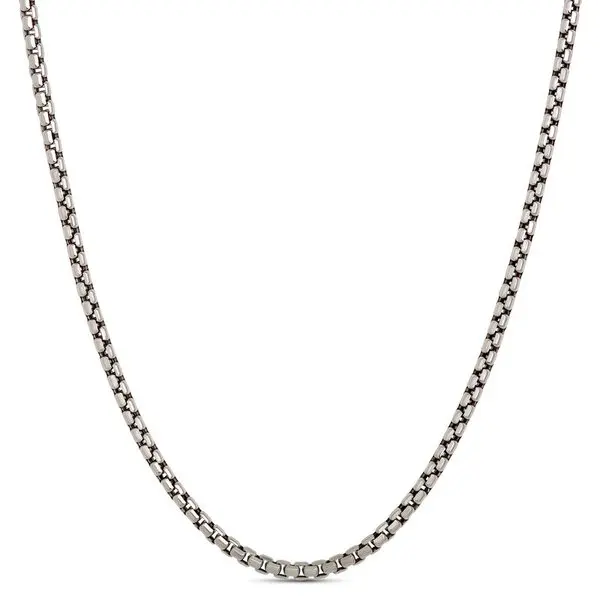 TOSCANO 14k Gold Half Round Diamond Cut Box Chain - Wg