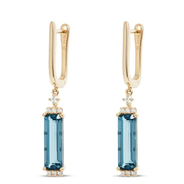 Benbridge Emerald Cut Topaz Drop Earrings - Blue