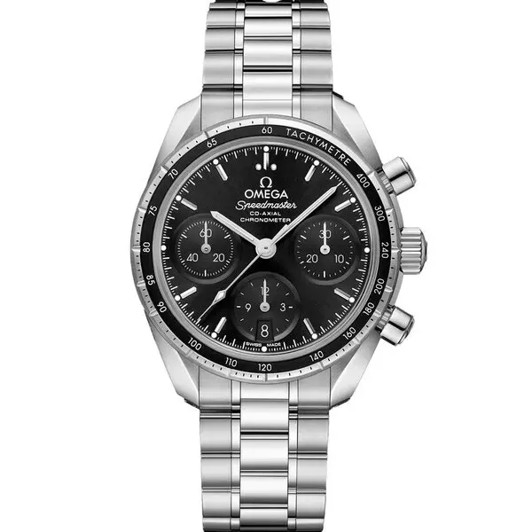 Omega Speedmaster 38mm Black Dial Watch - Tt