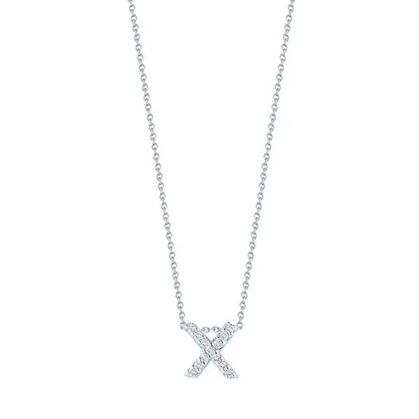 Roberto Coin Tiny Treasures Diamond Initial 'x' Pendant Necklace - Wg