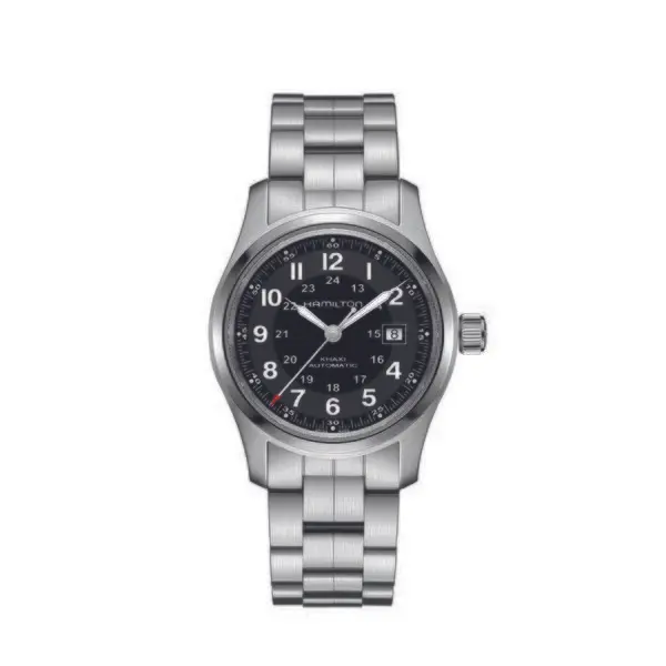 Hamilton Khaki Field Auto Black Dial Watch - Stainless Steel