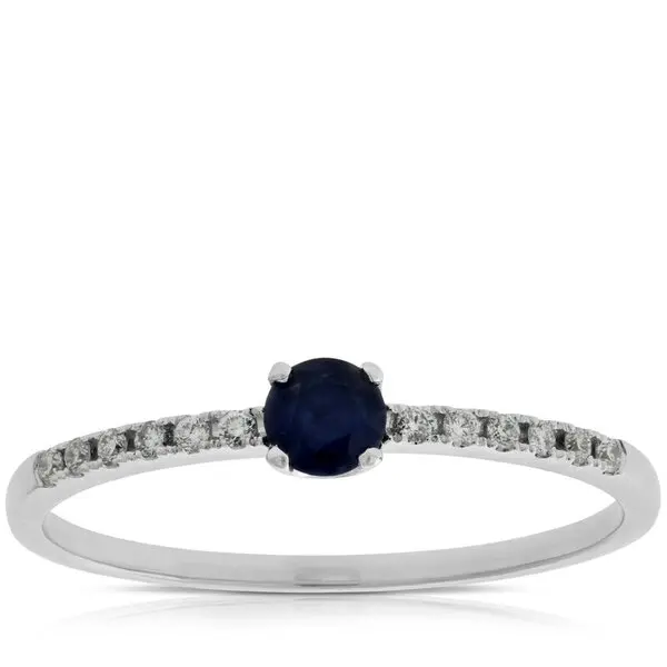 Benbridge 14k White Gold Sapphire And Diamond Band - Blue