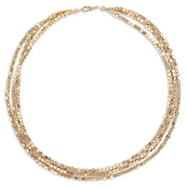 TOSCANO 14k Yellow Gold 3-strand Beaded Necklace - Yg