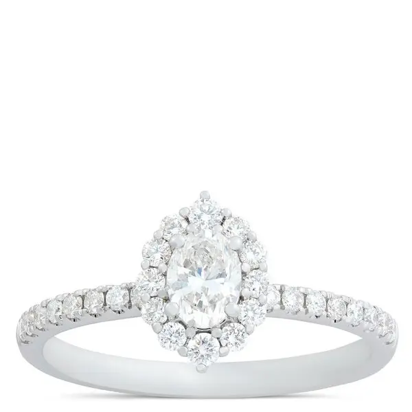 Benbridge Oval Diamond Halo Engagement Ring - Wg