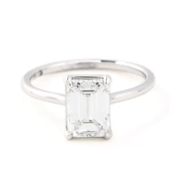BELLA PONTE 14k White Gold Engagement Ring With 2.01ct Emerald Cut Diamond - Wg