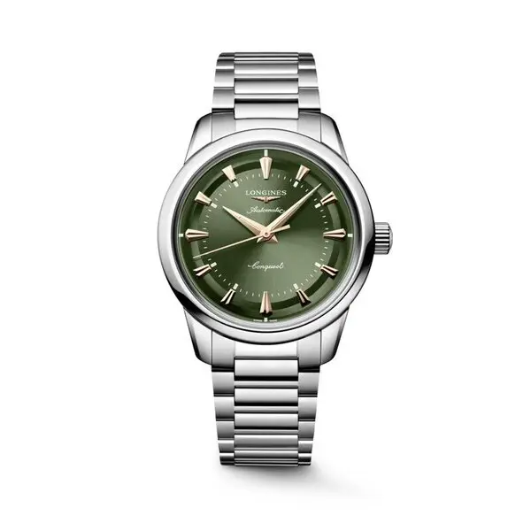 LONGINES Conquest Heritage Green Dial Watch - Stainless Steel