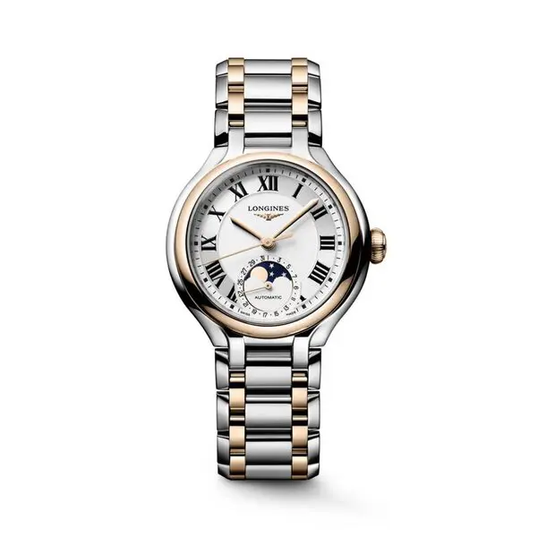 LONGINES Primaluna Moonphase 34mm Watch - 18k Stainless Steel