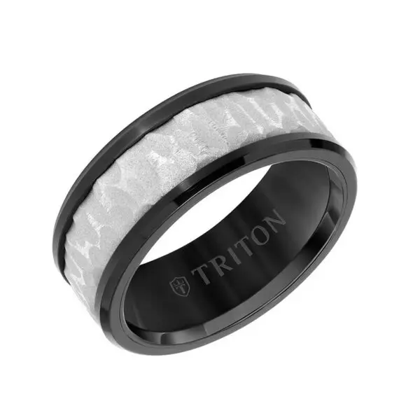 TRITON 9mm Contemporary Comfort Fit Sandblasted Band - Tungsten