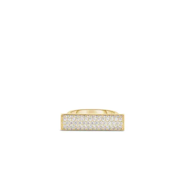 Roberto Coin 18k Yellow Gold Domino Pave Diamond Bar Ring - Yg