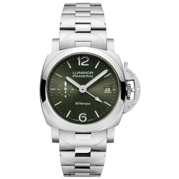Panerai Luminor Quaranta Bitempo 40mm Watch - Stainless Steel