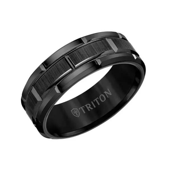TRITON Contemporary Brick Pattern Band - Tungsten
