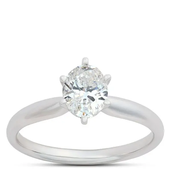 Benbridge Oval Solitaire Diamond Engagement Ring - Wg